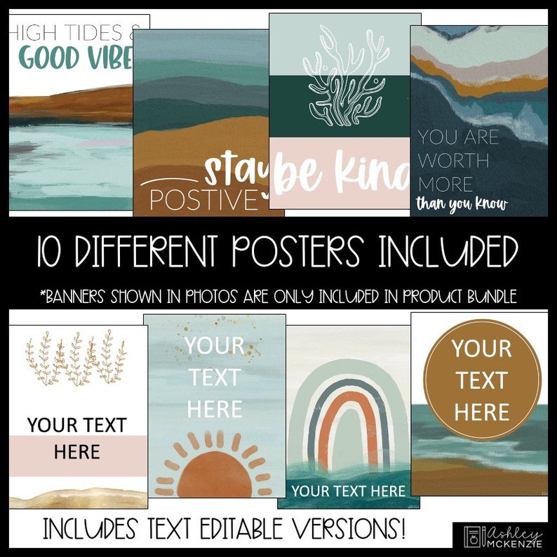 Coastal Classroom Posters Easy and Modern Classroom - Etsy