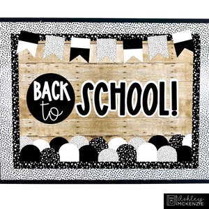 Black and White Classroom Decor Back to School Bulletin Board ...