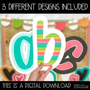 Neon Brights Classroom Decor, Primary Font A-Z Bulletin Board Letters ...