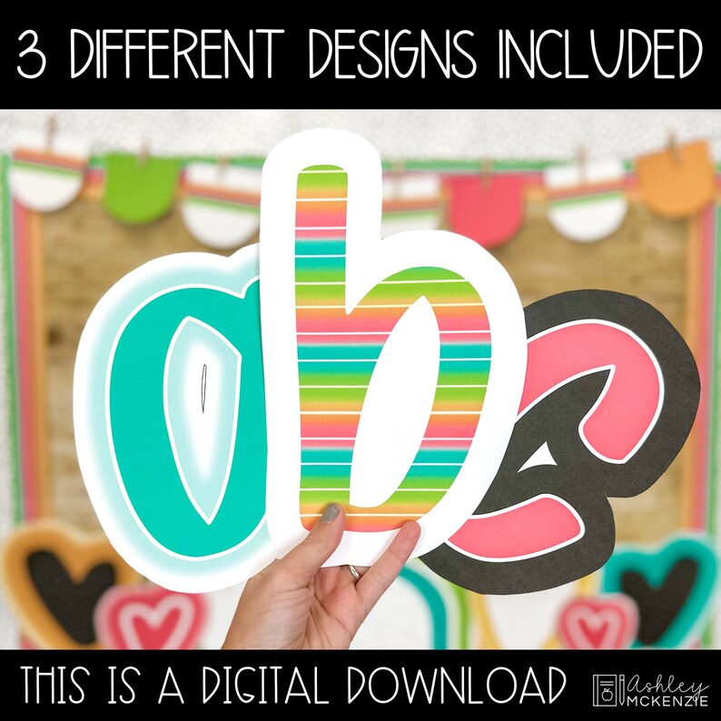 Neon Brights Classroom Decor, Primary Font A-Z Bulletin Board Letters ...