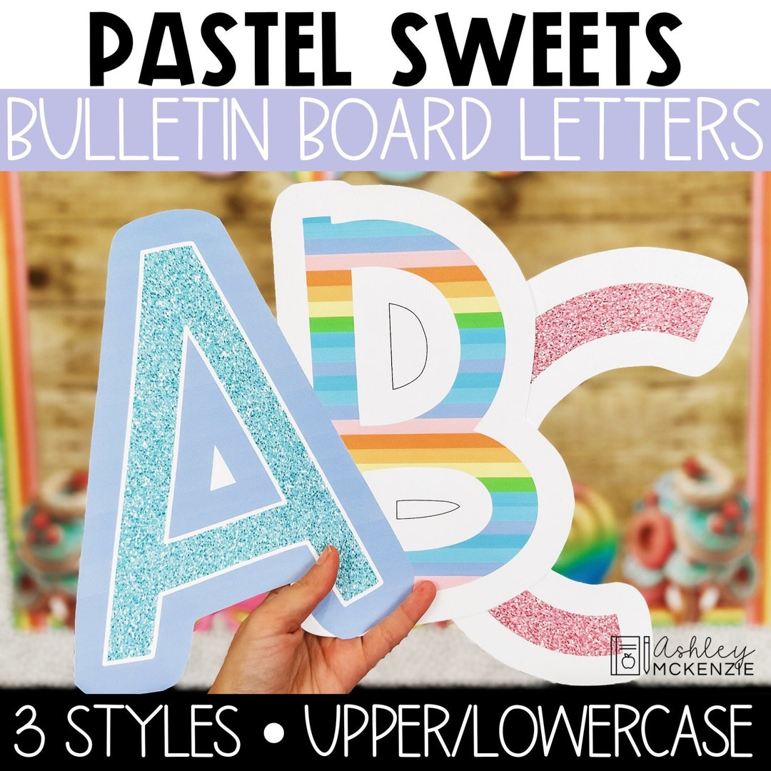Pastel Sweets Classroom Decor, A-Z Bulletin Board Letters, Punctuation ...
