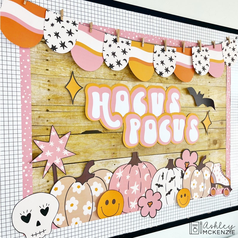 Retro Halloween Classroom Decor Seasonal Bulletin Board Kit - Etsy