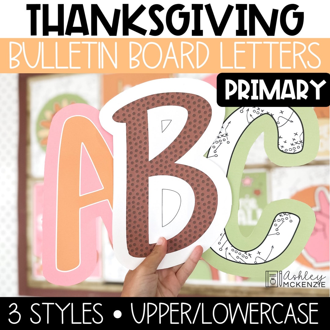 Thanksgiving Classroom Decor, Football Design, Primary Font, Printable ...