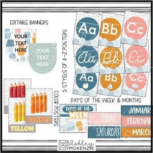 Boho Ocean Classroom Decor Bundle Modern Back to School Bulletin Board ...