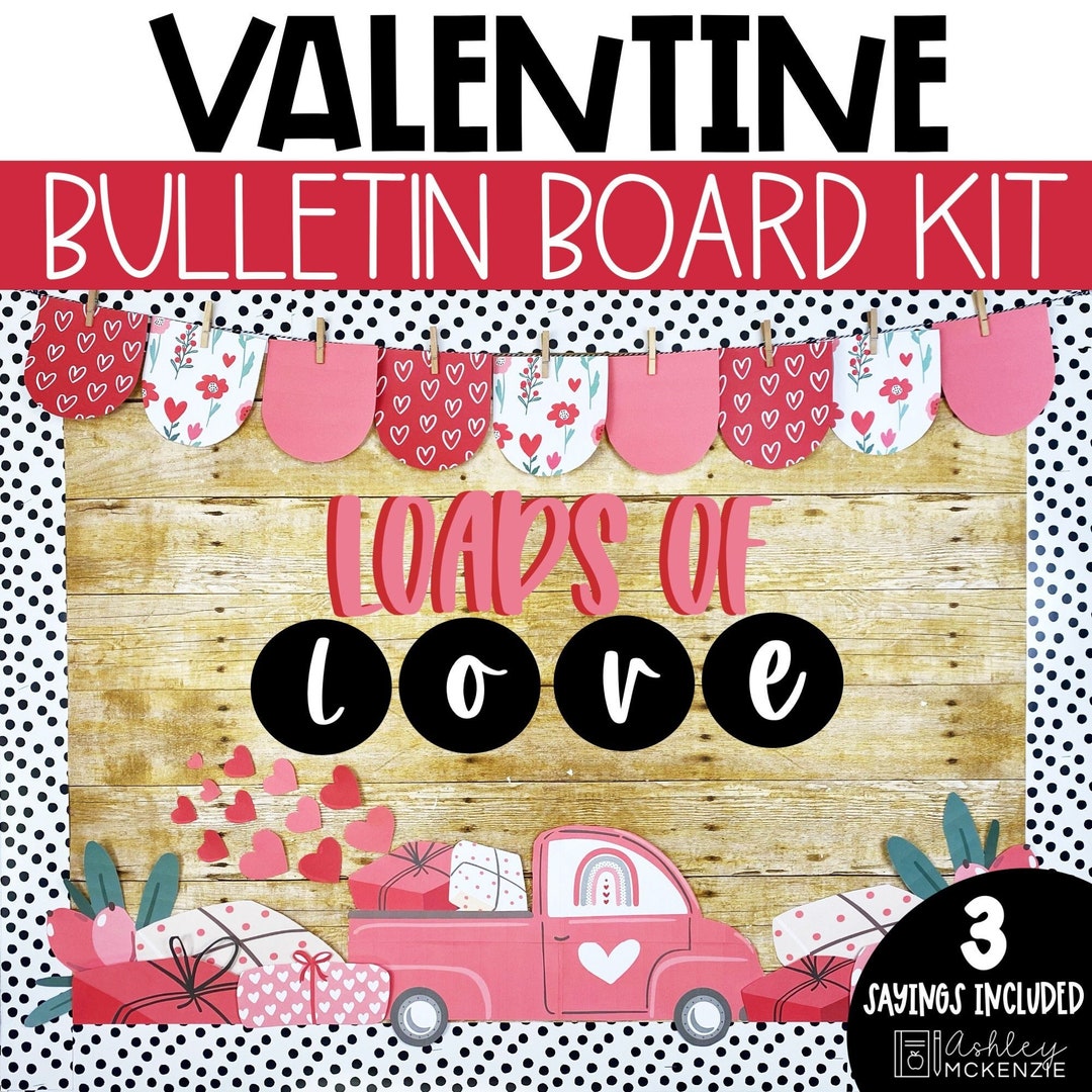 Valentine's Day Truck Bulletin Board or Classroom Door Decor, Random ...