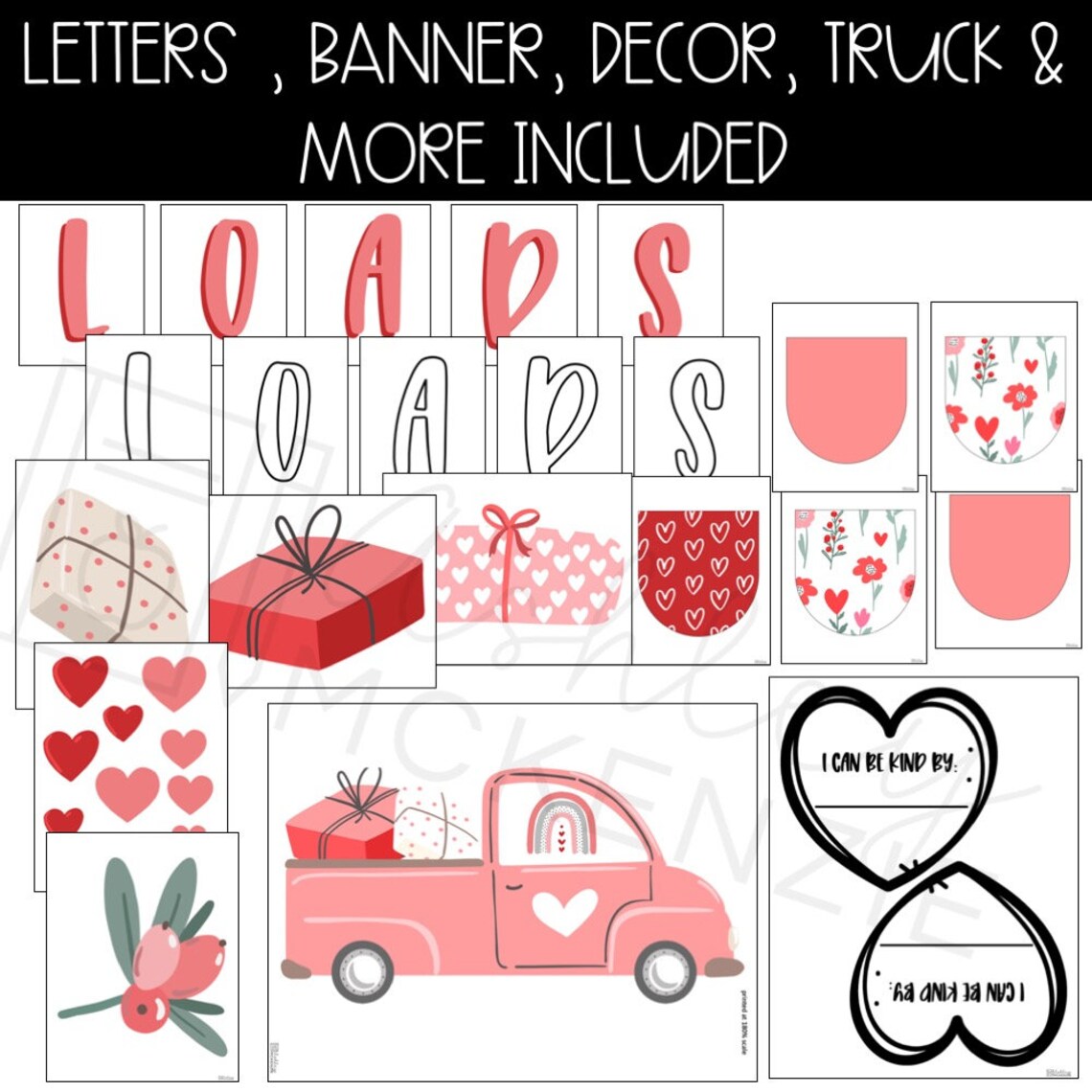 Valentine's Day Truck Bulletin Board or Classroom Door | Etsy