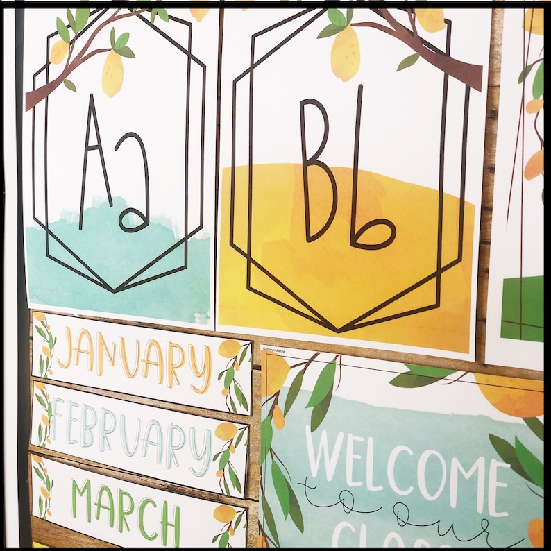 Lemon Classroom Decor Bundle Easy and Modern Classroom - Etsy