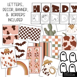 Howdy Halloween Bulletin Board Kit Fall Classroom Door Decorating Ghost ...