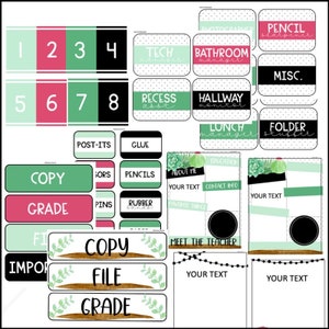 Watercolor Succulent and Cactus Classroom Decor Bundle, Easy and Modern ...