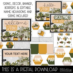 Spring Classroom Door Decor Kit, Spring Garden Theme, Easy and Modern ...