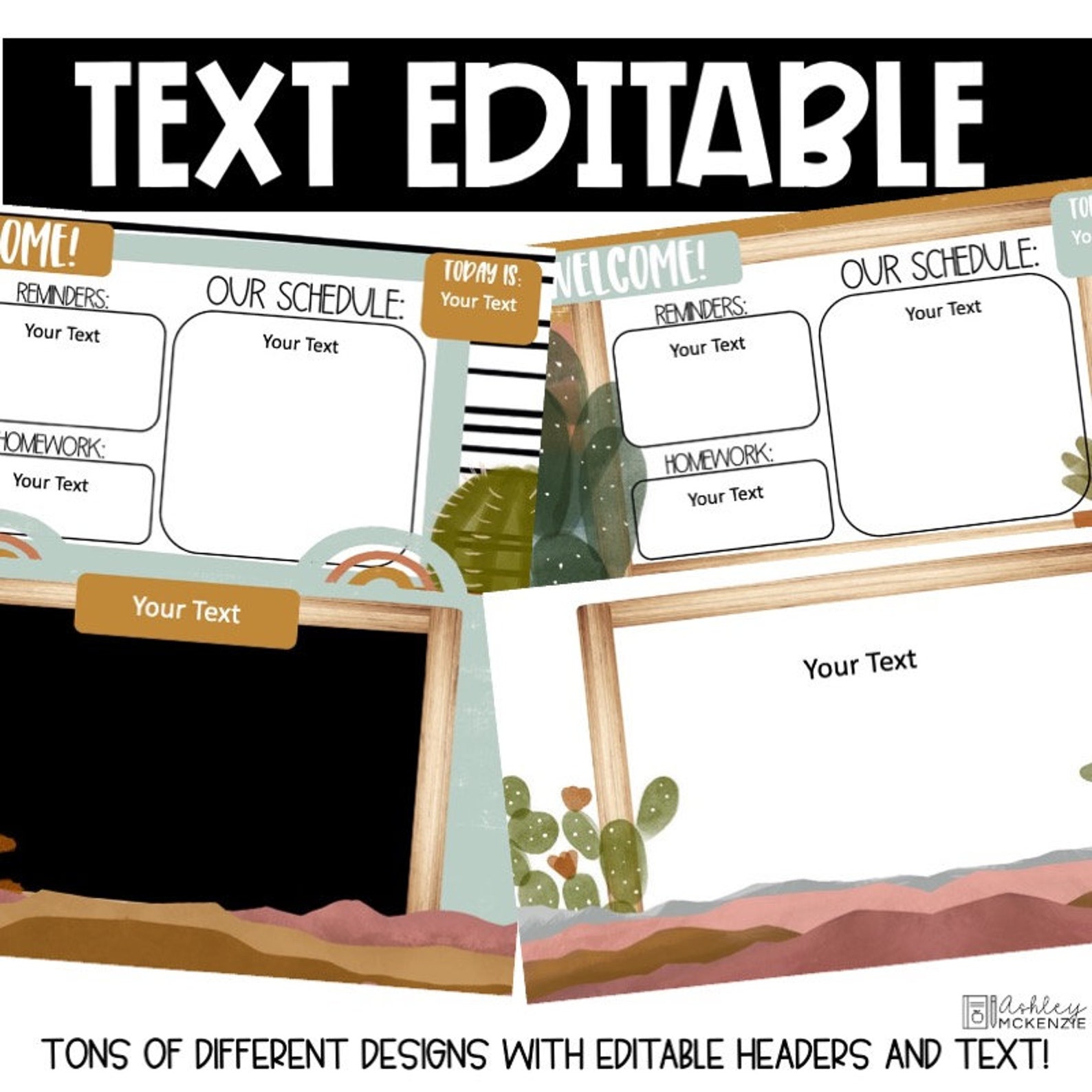 Boho Desert Slides and Powerpoint Templates Calm Classroom - Etsy