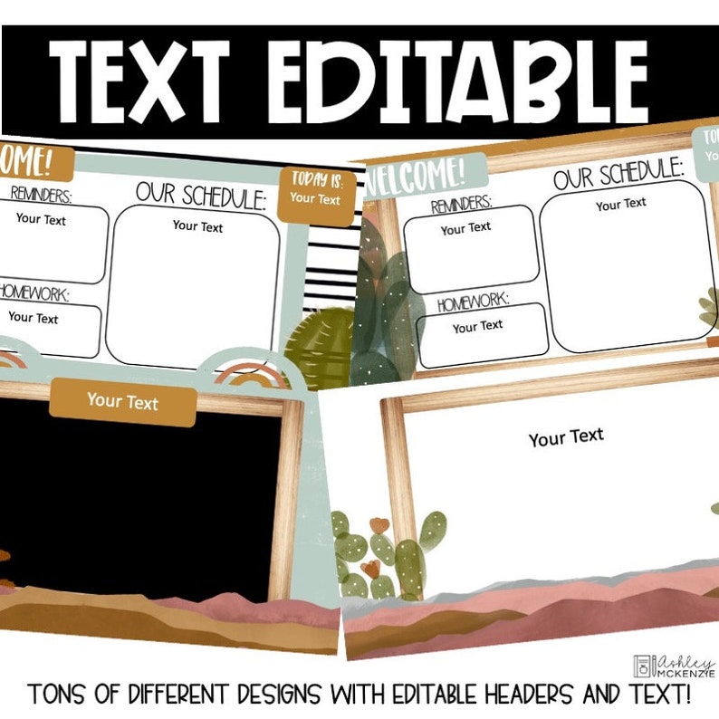 Boho Desert Slides and Powerpoint Templates, Calm Classroom Decor Theme ...