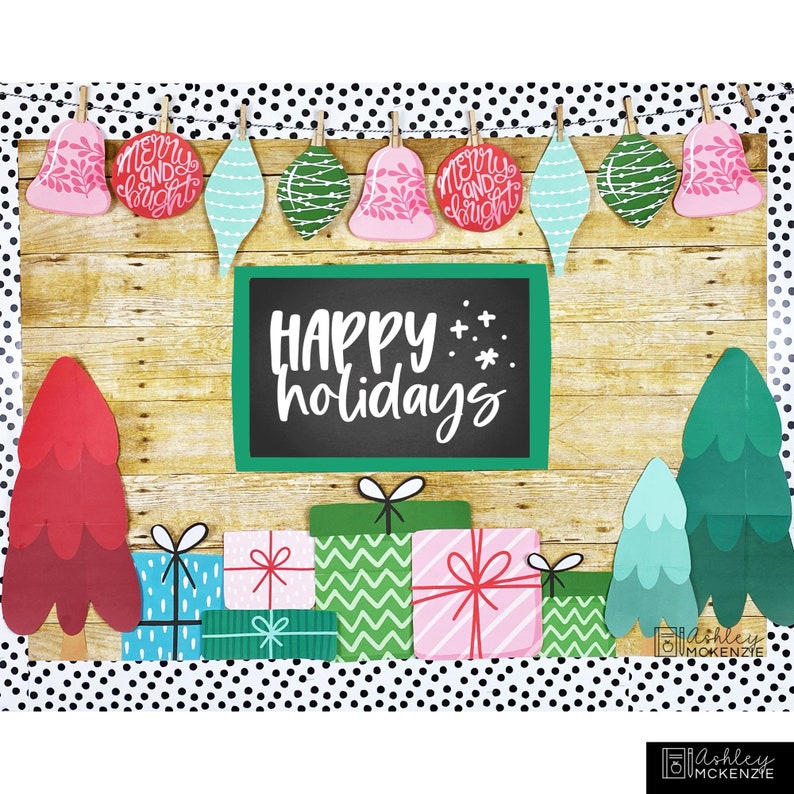 Christmas Cheer Bulletin Board or Classroom Door Decor, Easy Holiday ...
