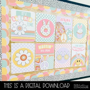 Retro Spring Classroom Decor, April Bulletin Board Kit, Classroom ...