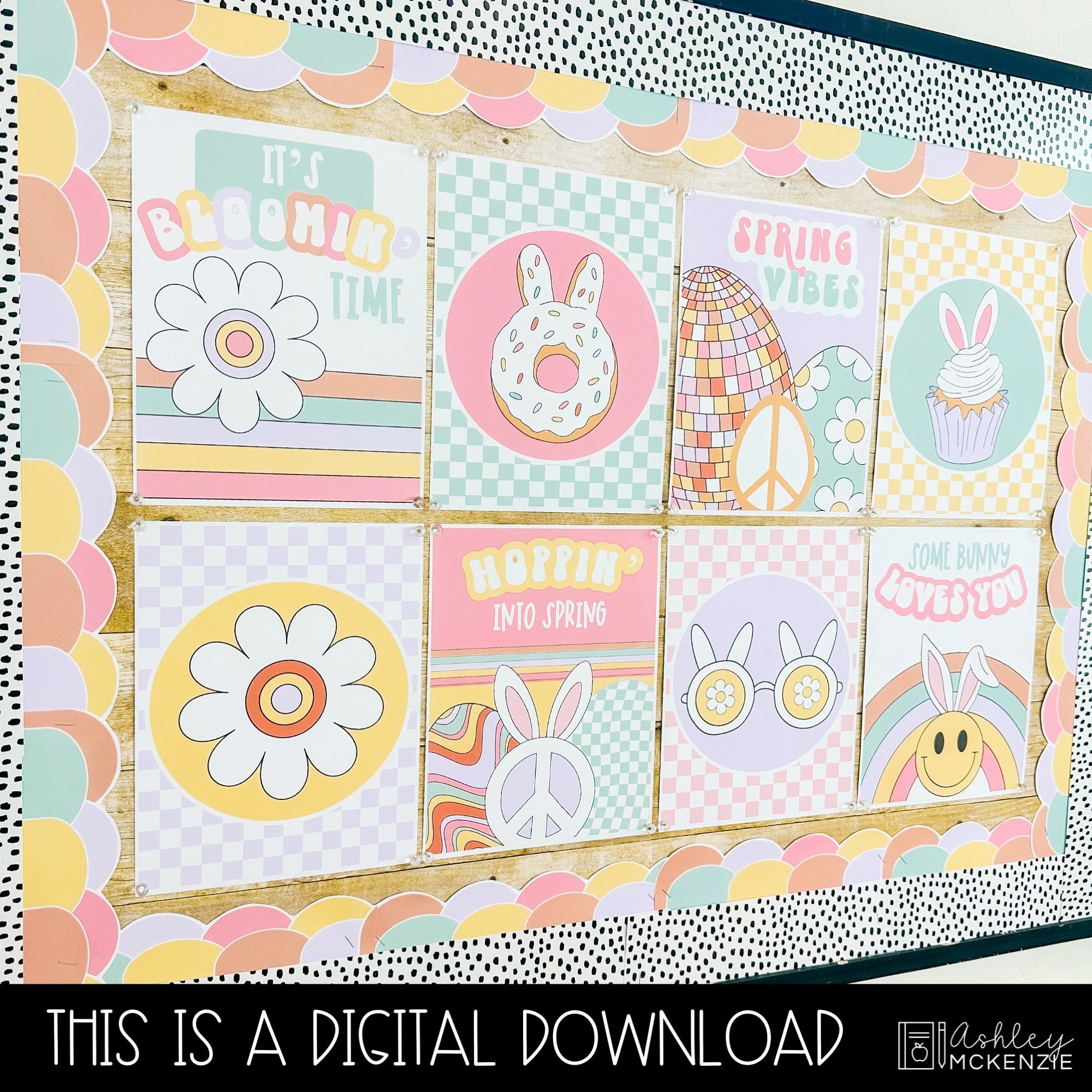 Retro Spring Classroom Decor, April Bulletin Board Kit, Classroom ...