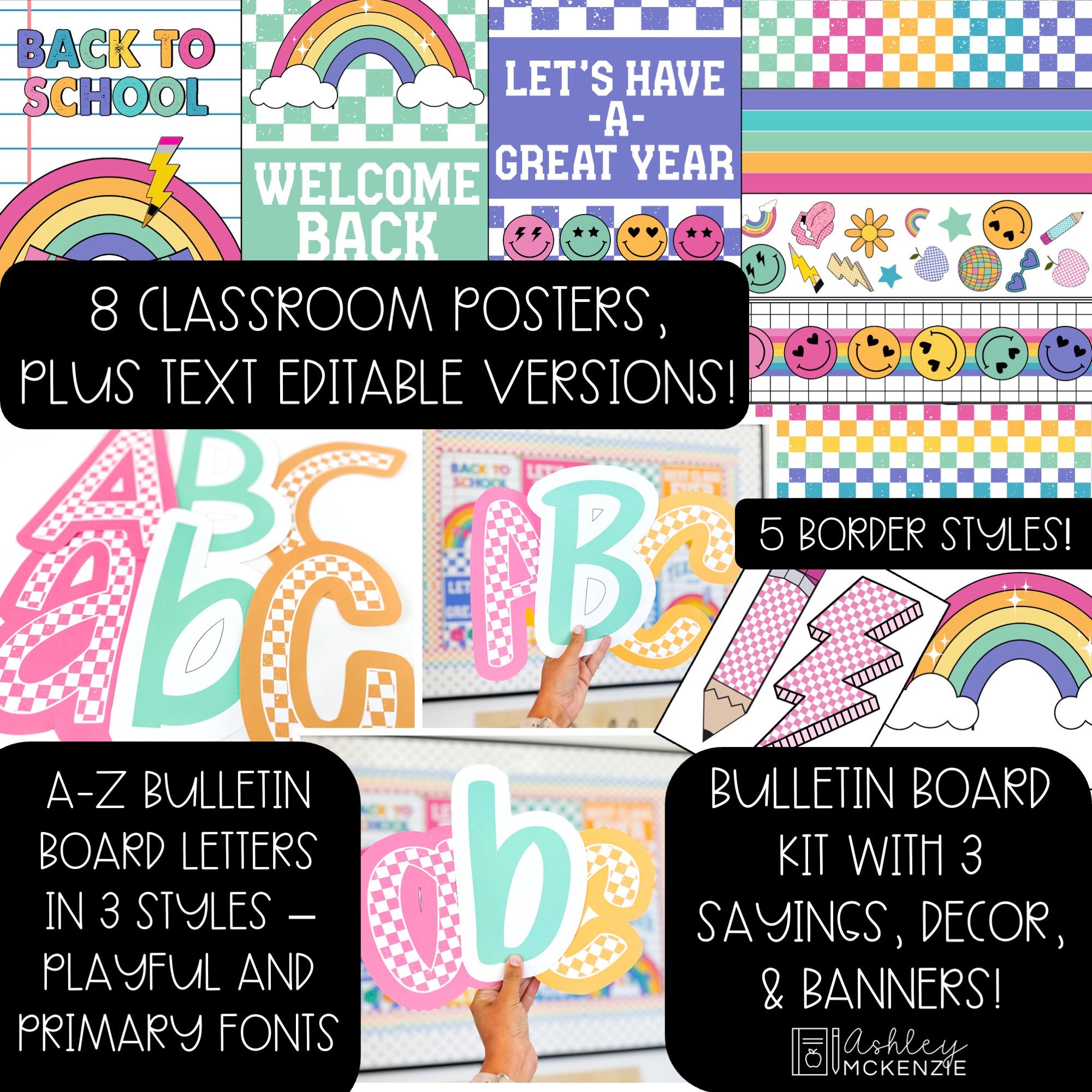Back to School Classroom Decor BTS Smiles Fall Bulletin Board Kit ...