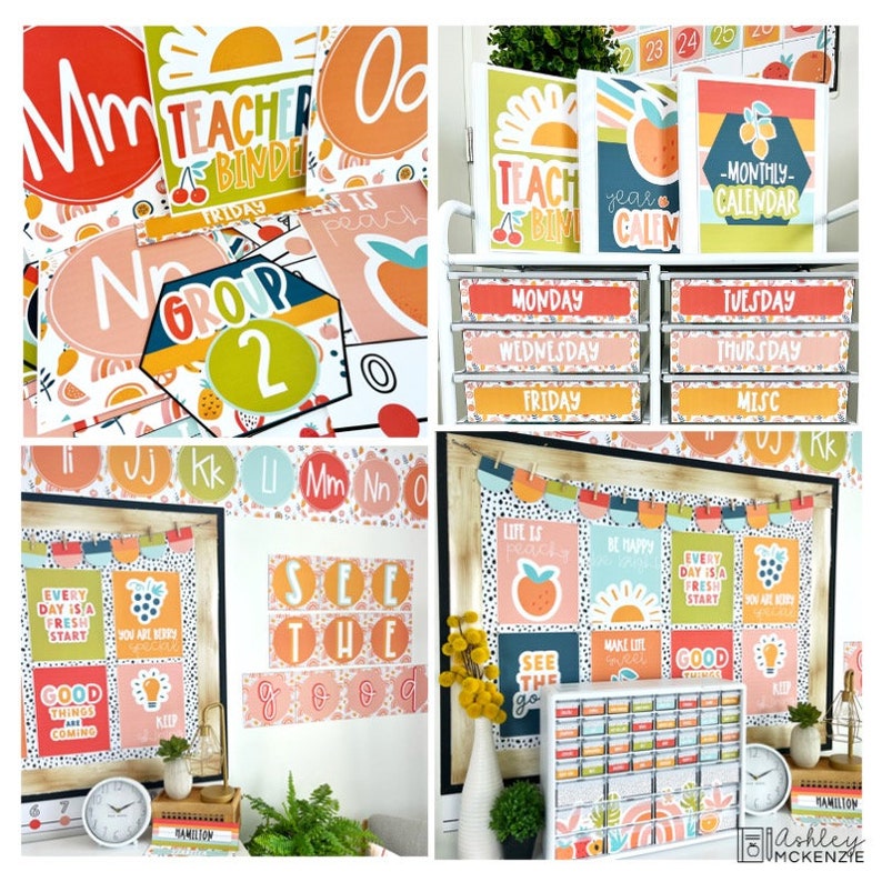 Modern Fruit Themed Classroom Decor Bundle Editable Decor - Etsy