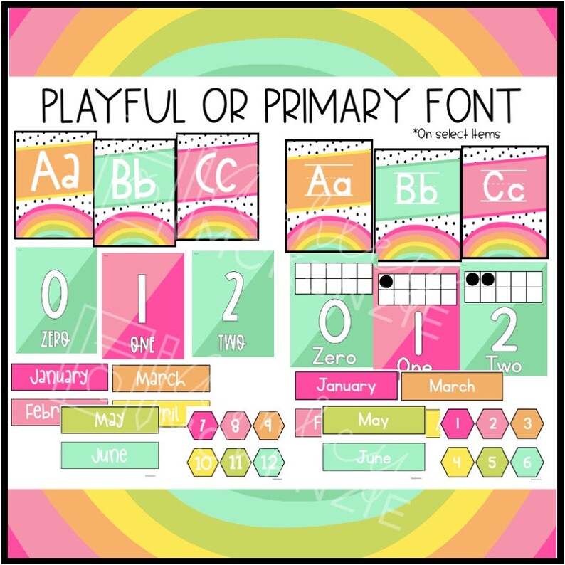 Rainbow Brights Classroom Decor Bundle Bright Class Theme - Etsy