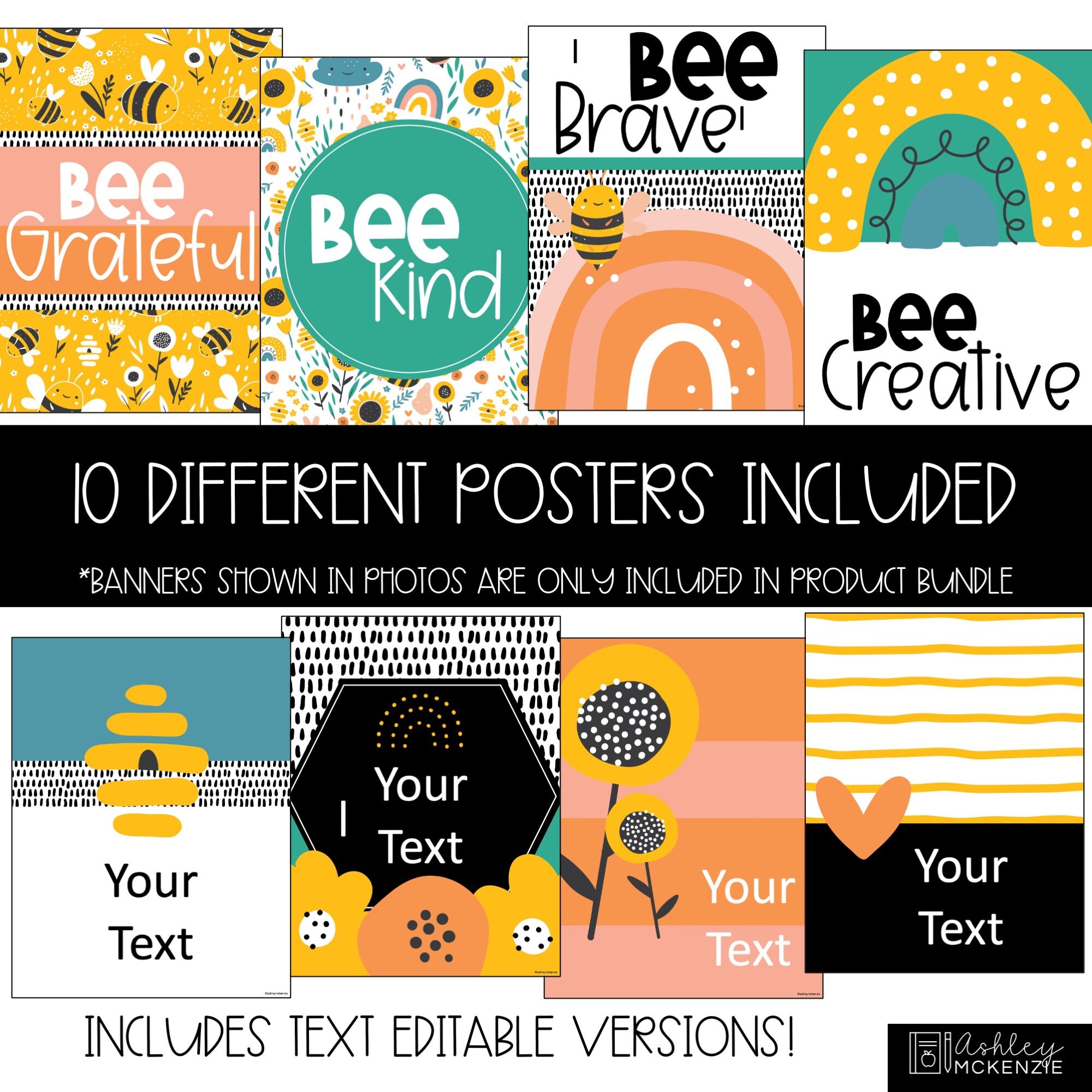Honey Bee Classroom Posters, Easy and Modern Classroom Decorations ...