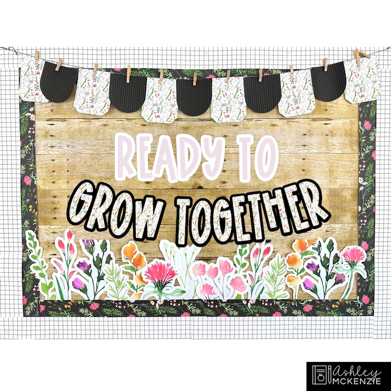 Wildflowers Back to School Classroom Decor, Bulletin Board Kit ...