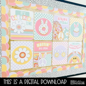 Retro Spring Classroom Decor, Pastel Colors, April Bulletin Board Ideas ...