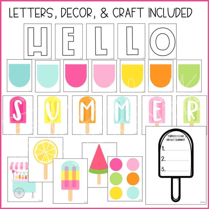 Summer Bulletin Board or Classroom Door Decor Popsicle Theme | Etsy UK