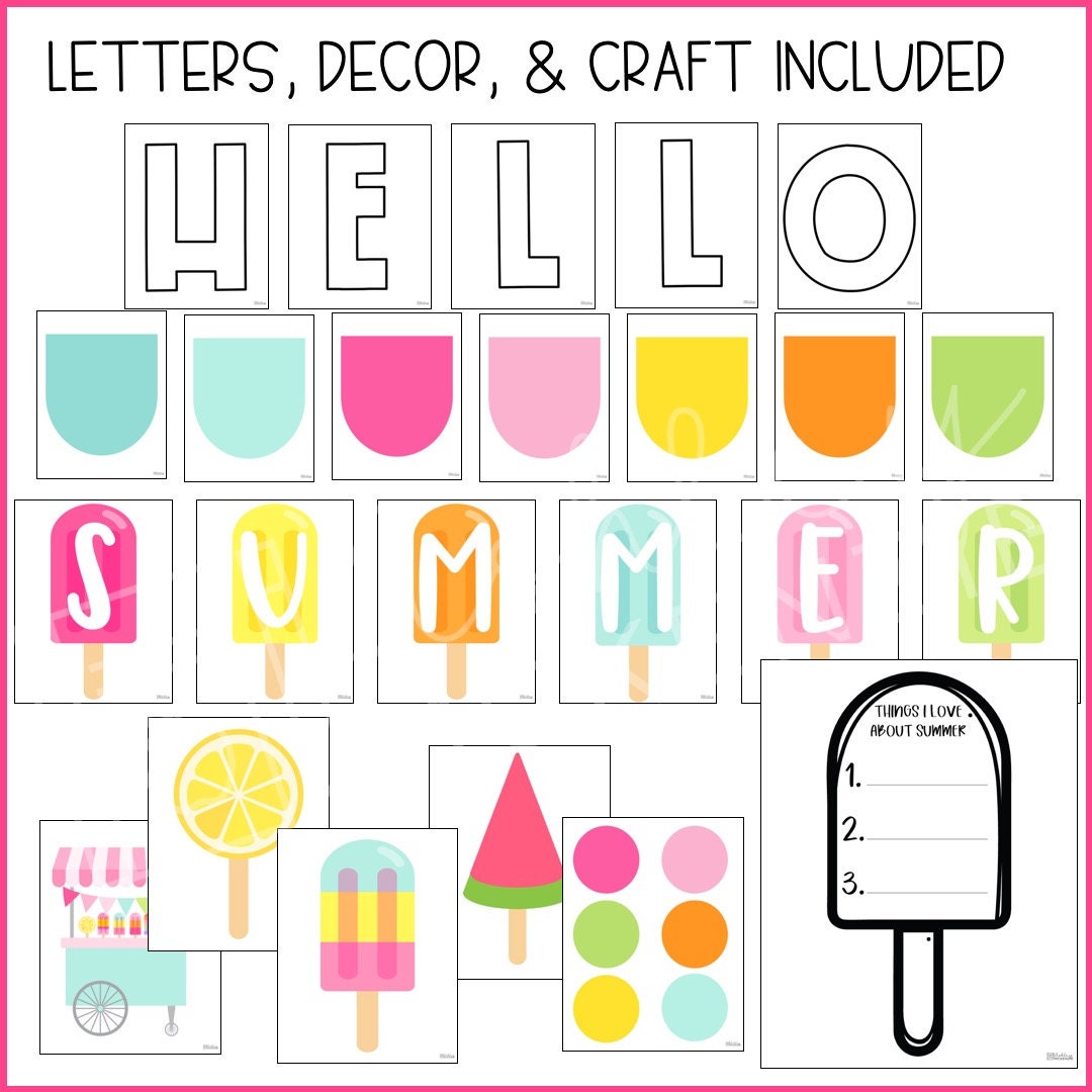 Summer Bulletin Board or Classroom Door Decor Popsicle Theme | Etsy UK