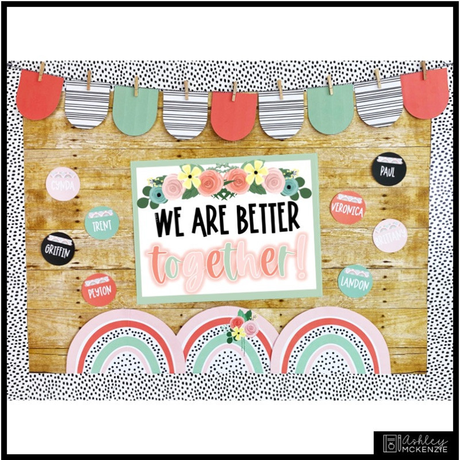 Boho Rainbow Flowers Back to School Bulletin Board or - Etsy