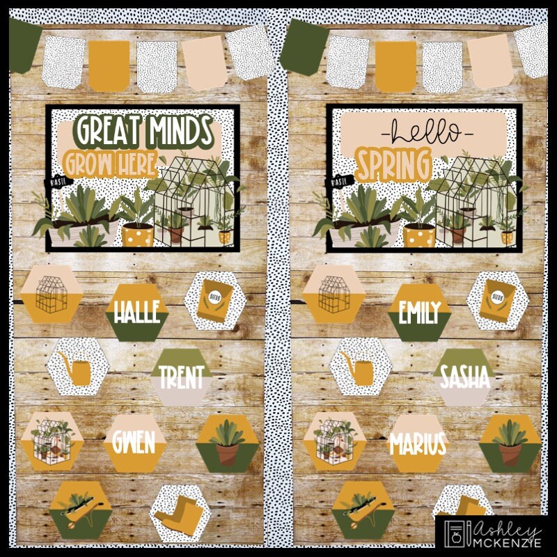 Spring Classroom Door Decor Kit Spring Garden Theme Easy and - Etsy