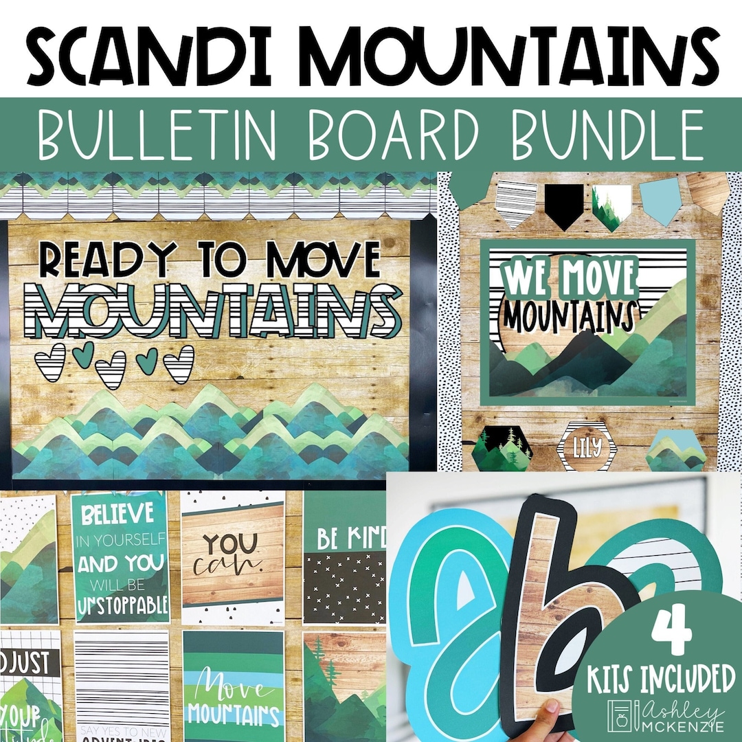 Scandi Mountains Classroom Decor Back to School Bulletin Board Set ...