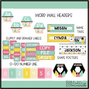 School Supplies Classroom Decor Bundle Modern Back to School Bulletin ...