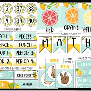 Lemon Classroom Decor Bundle, Easy and Modern Classroom Decorations - Etsy