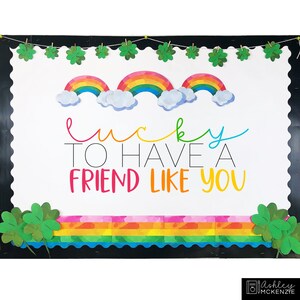 St. Patrick's Day Rainbows Theme Bulletin Board or Classroom Door Decor ...