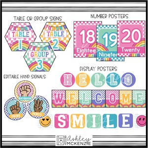 Bright Rainbow Classroom Decor Bundle Back to School Bulletin Board ...