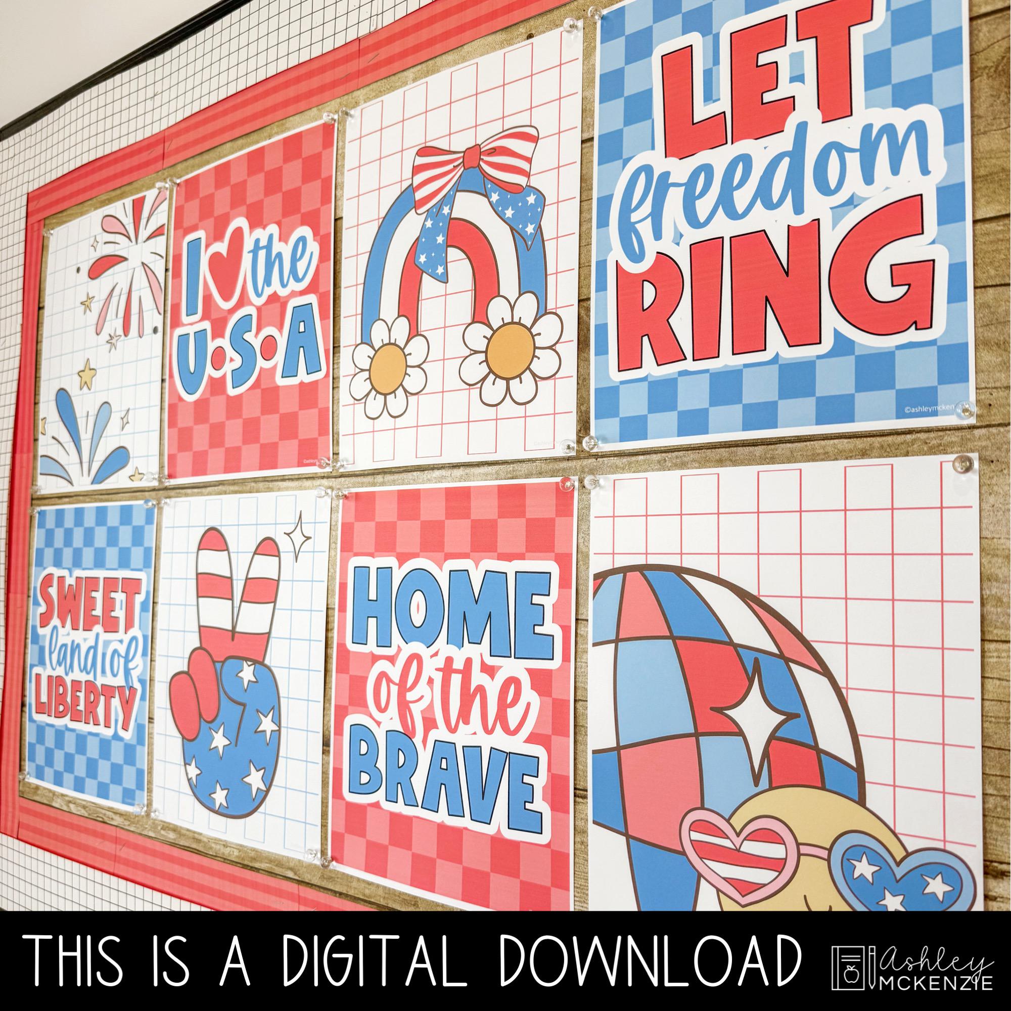 Patriotic 4th of July Posters America's 250th Anniversary Bulletin ...
