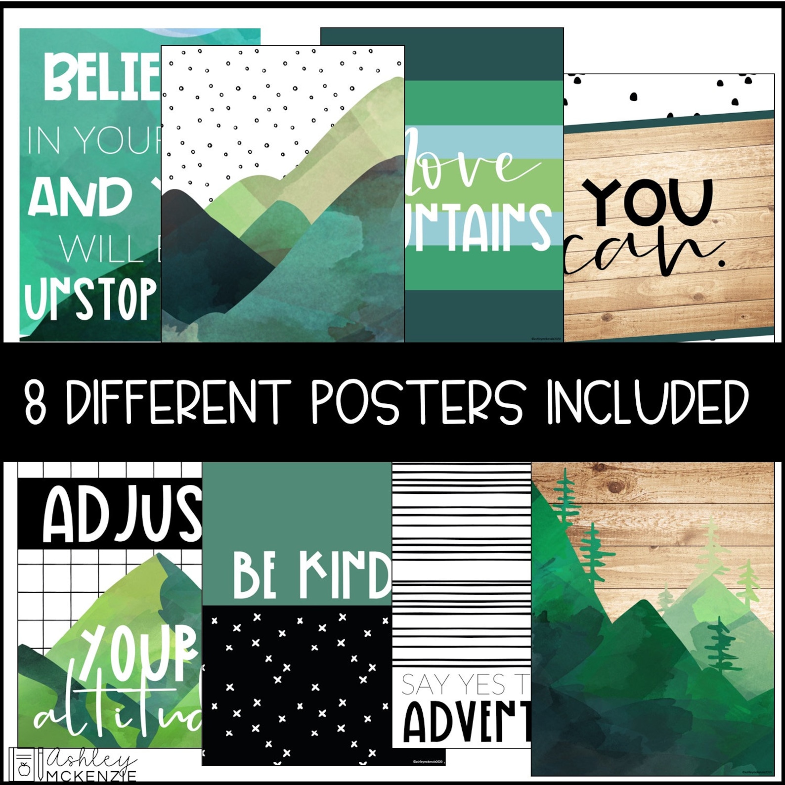 Scandi Mountains Classroom Posters, Easy and Modern Classroom ...