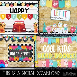 Bulletin Board Kits Bundle #3 Seasonal Decor for Whole Year Monthly ...