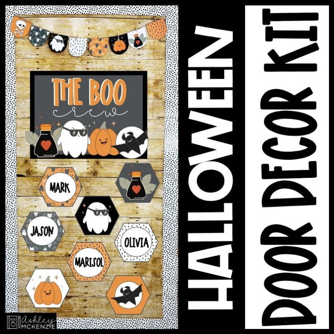 Halloween Boo Crew Classroom Door Decor Kit Easy Holiday - Etsy Canada