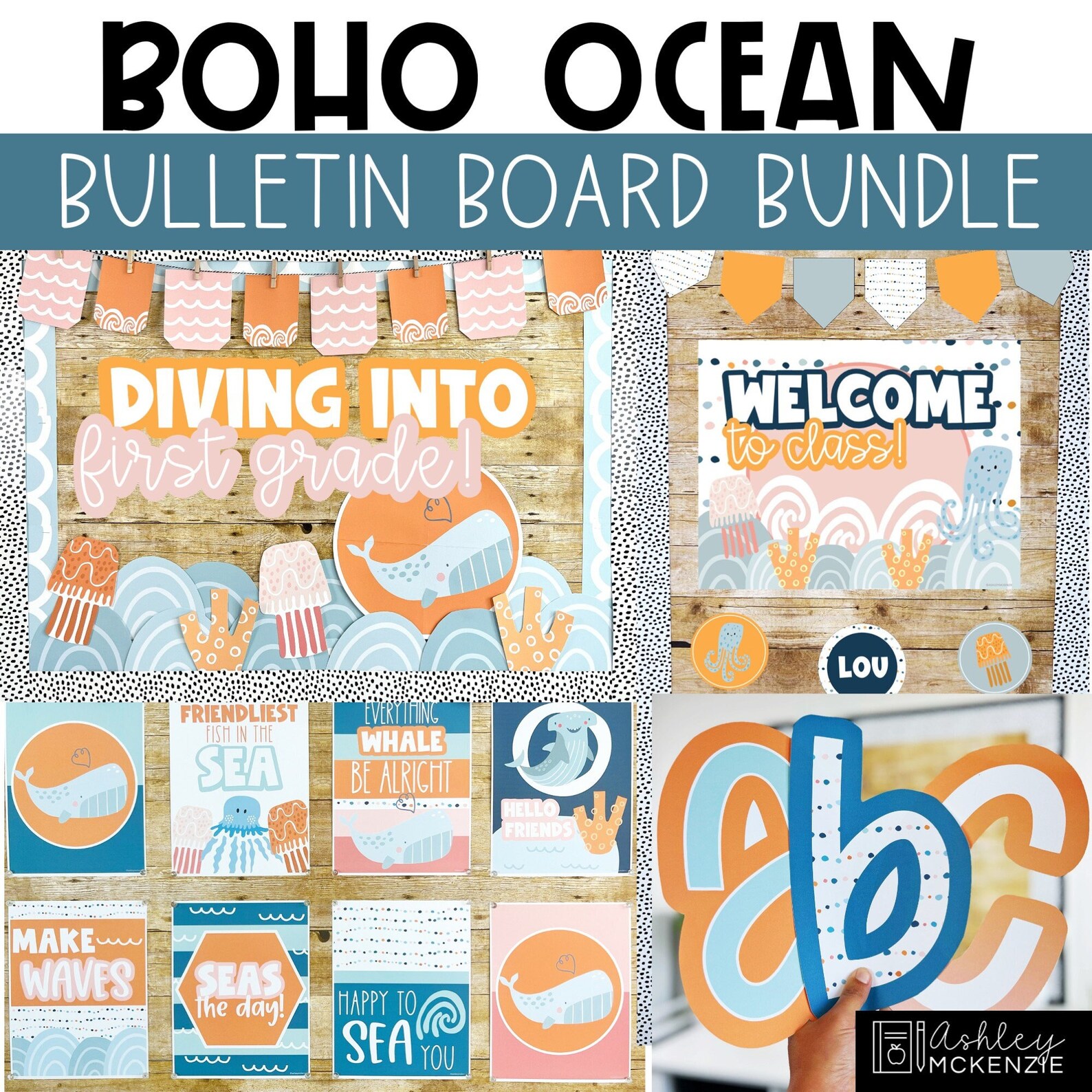 Boho Ocean Back to School Classroom Decor Bulletin Board Kit - Etsy
