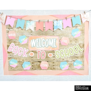 Marbled Pastel Themed Classroom Decor Bundle Editable Classroom Decor ...