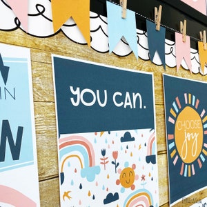 Boho Rainbow Classroom Posters Easy and Modern Classroom - Etsy