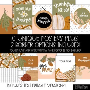 Modern Thanksgiving Classroom Posters, November Theme, Easy Holiday ...
