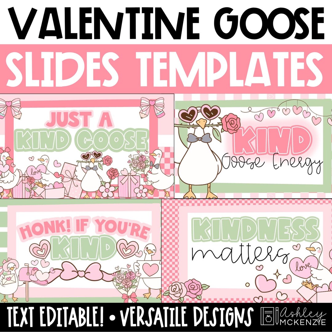 February Morning Slides Valentine Goose Slides Templates Valentine's ...
