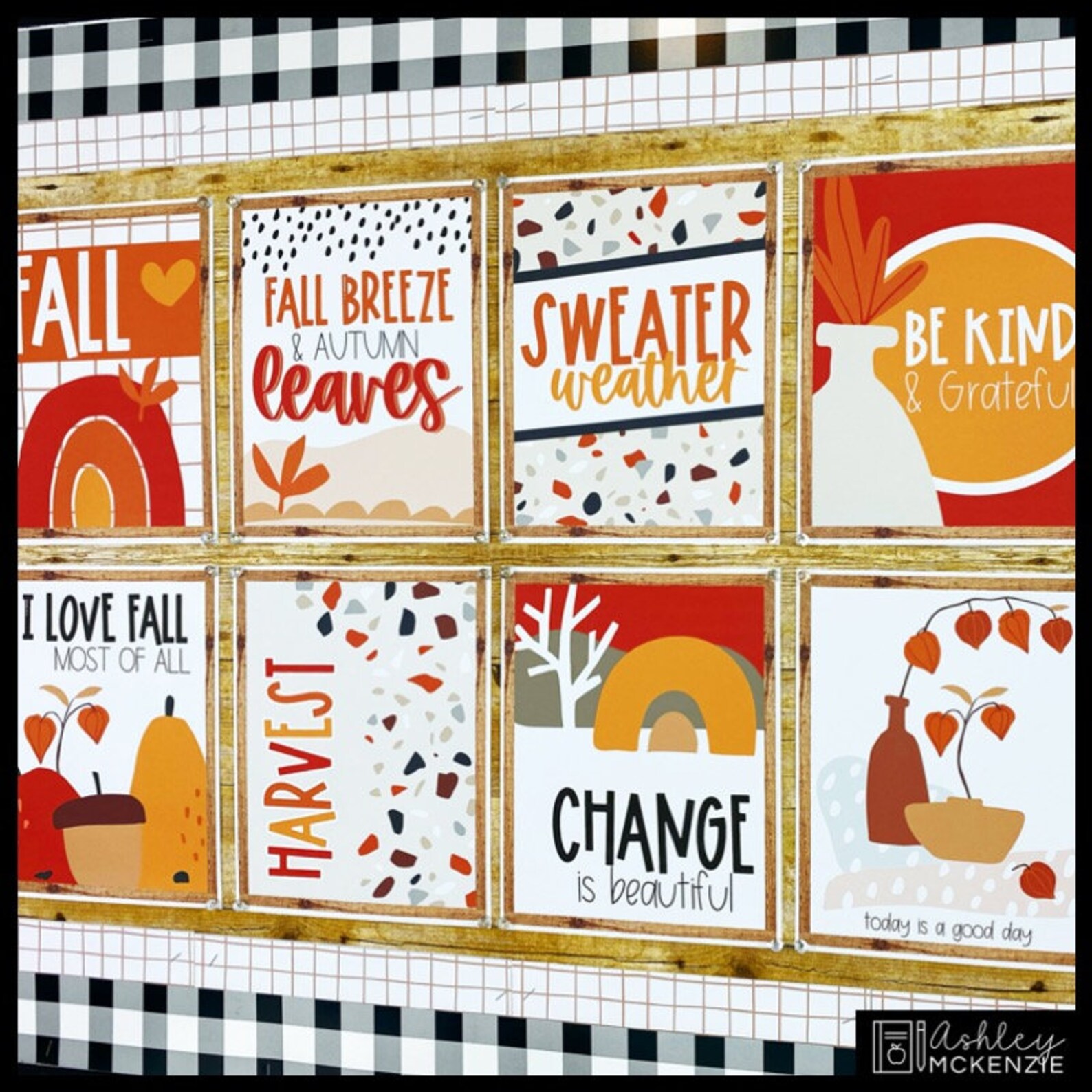 Fall Boho Classroom Posters Easy and Modern Autumn Classroom - Etsy