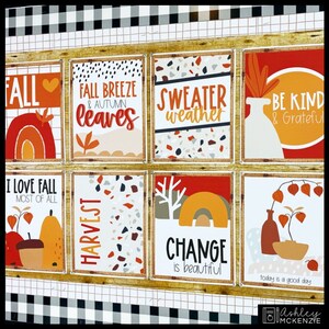 Fall Boho Classroom Posters, Easy and Modern Autumn Classroom ...