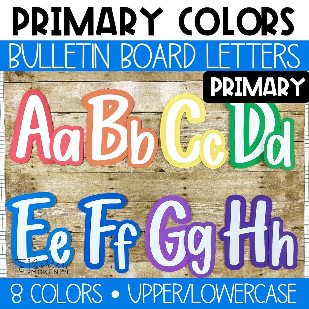 Primary Colors Primary Font A-Z Bulletin Board Letters, Punctuation ...