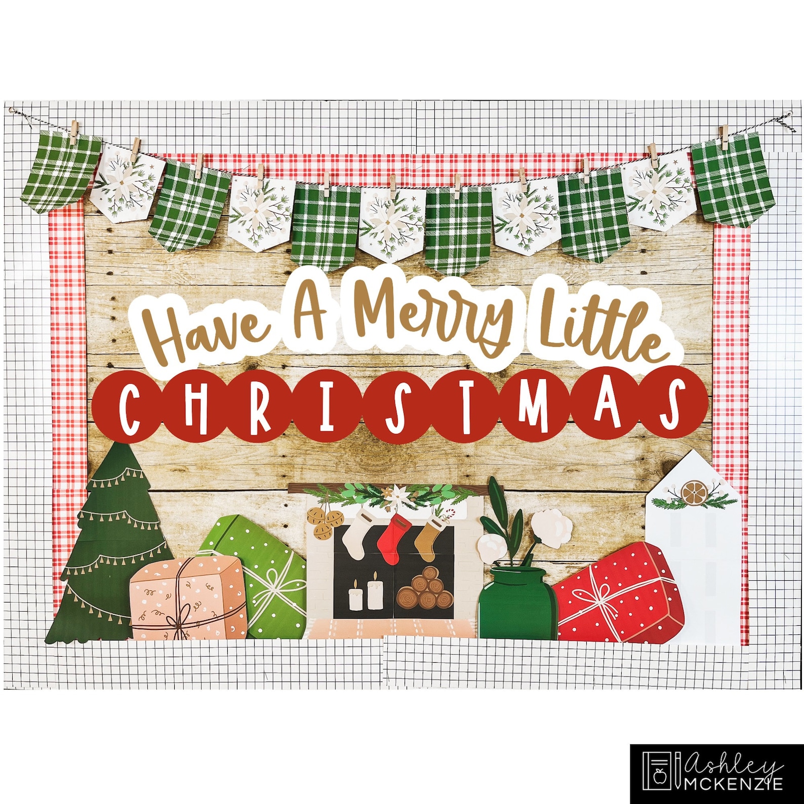Modern Christmas Classroom Decor Bulletin Board Kit - Etsy