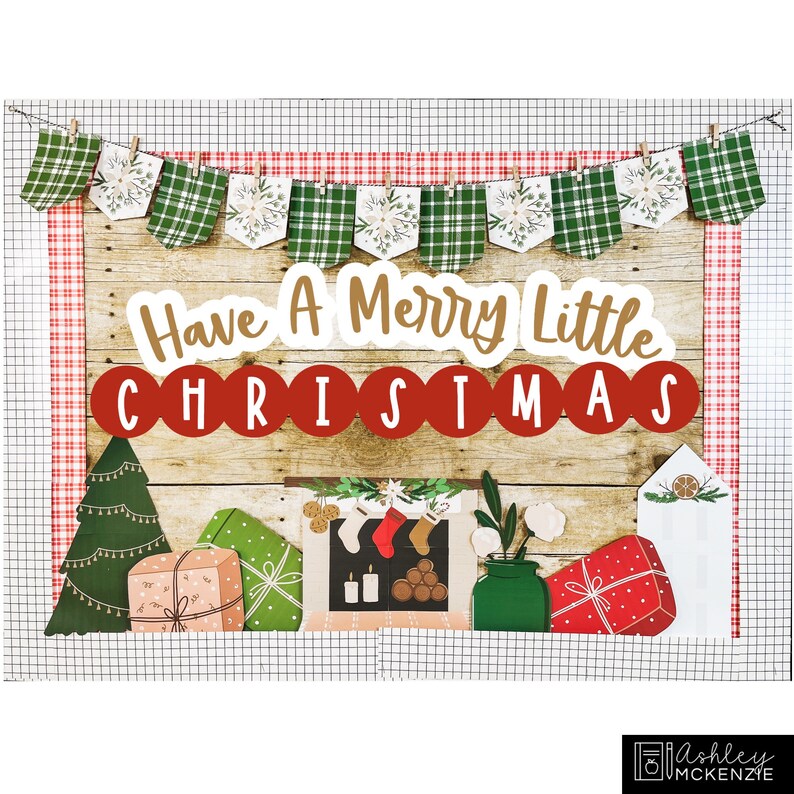 Modern Christmas Classroom Decor Bulletin Board Kit - Etsy