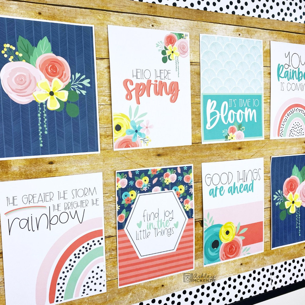 Boho Rainbow Spring Classroom Posters Easy and Modern - Etsy