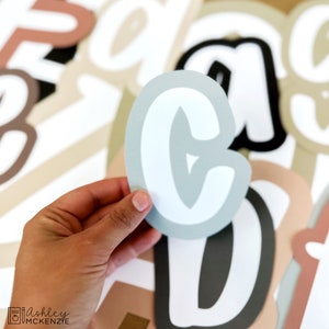 Neutral Colors Primary Font Printable Bulletin Board Letters, A-Z Upper ...